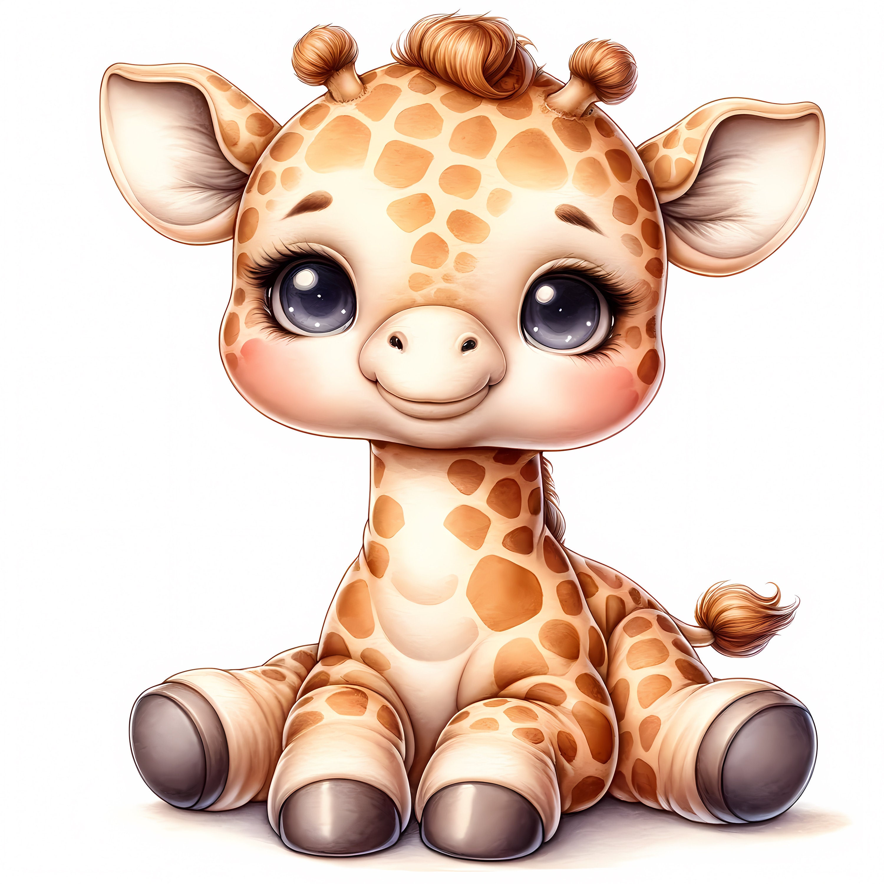 Adorable Giraffe Clipart 15 High-quality Jpgs Cute Baby Giraffe Clipart ...