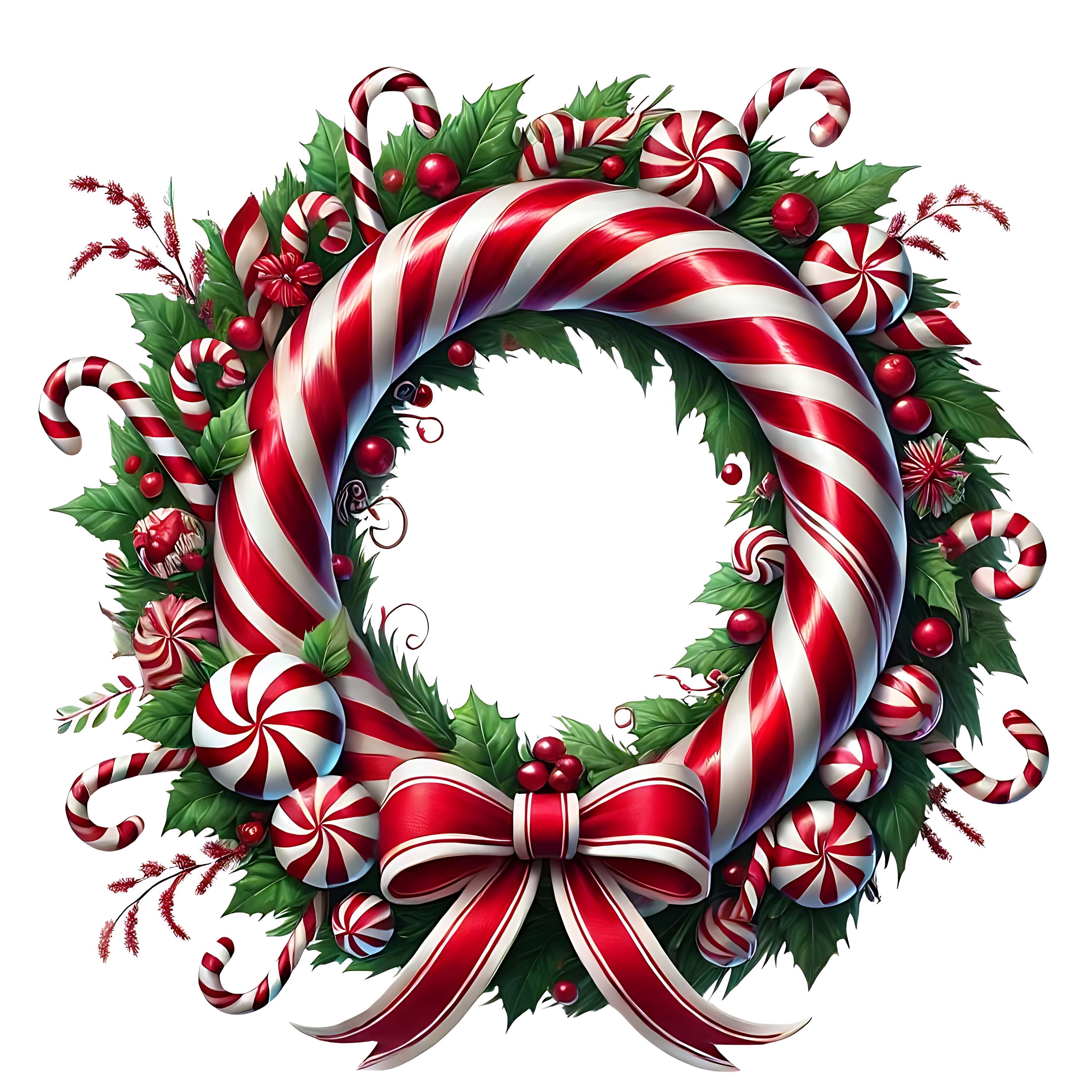 Christmas Wreath Clipart: Festive Holiday Art (digital Download ...
