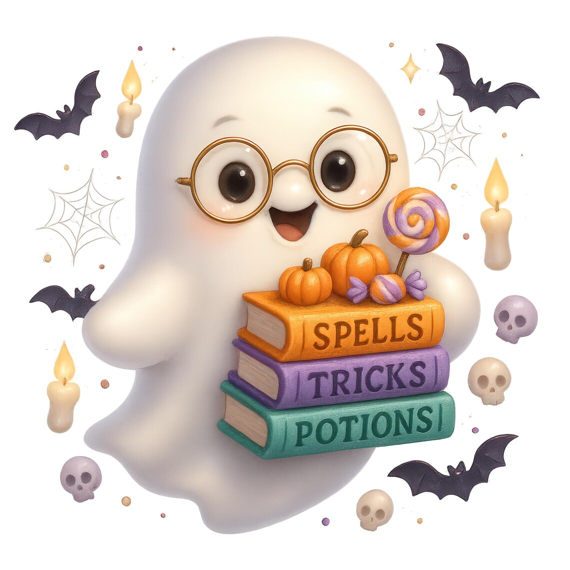 14 PNG, Cute Halloween Ghost Clipart, Pastel Goth Ghost, Kawaii ...