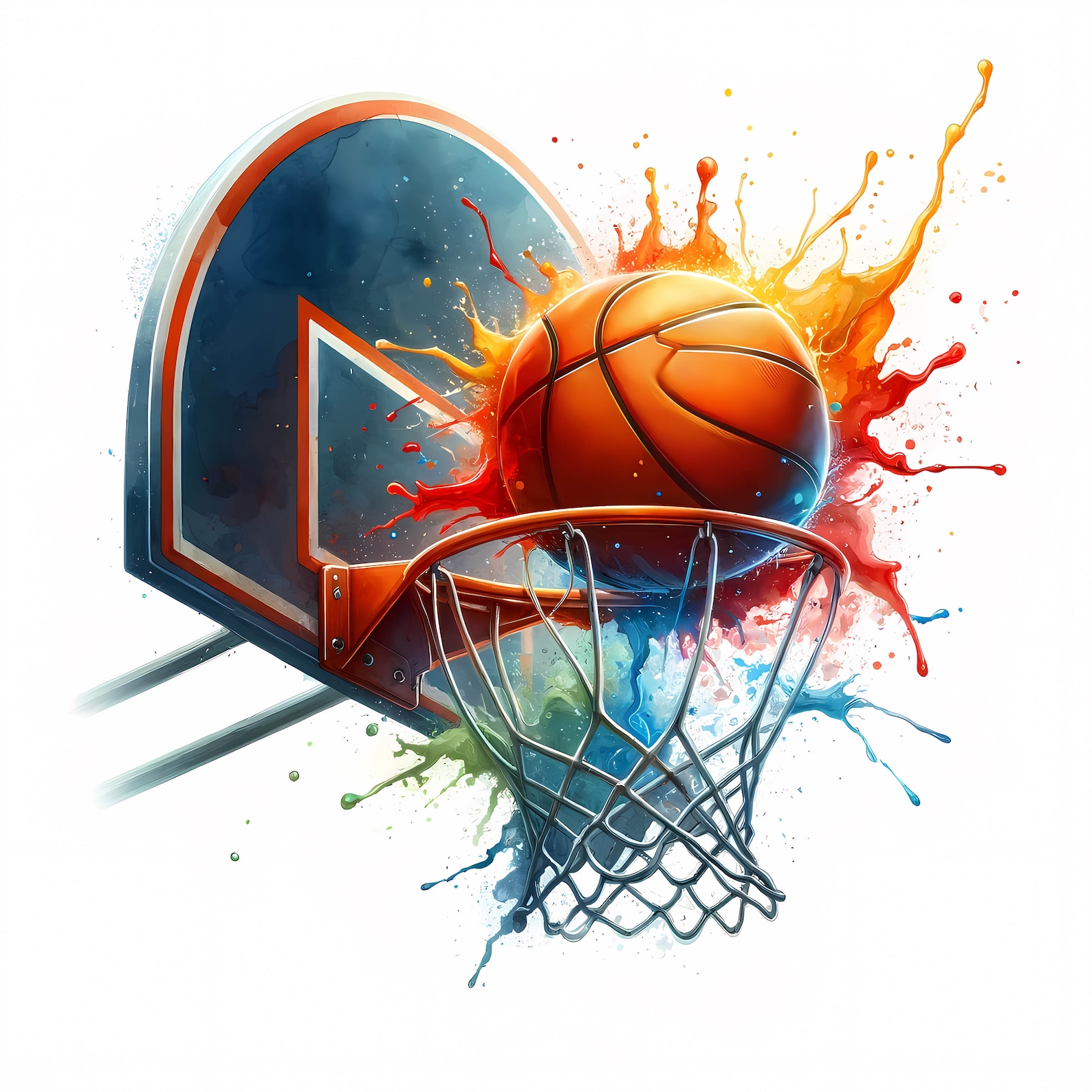 Flaming Basketball Clipart | Dynamic Sports Art (digital Download) Set ...