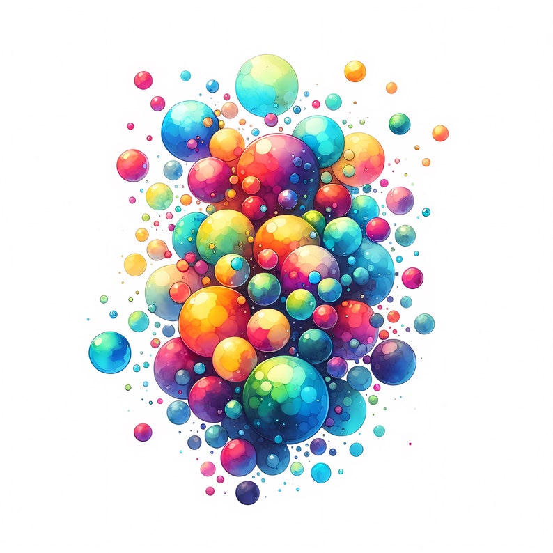 Bubble Clipart, Whimsical Bubbles Graphics, Wall Art, Digital Designs ...