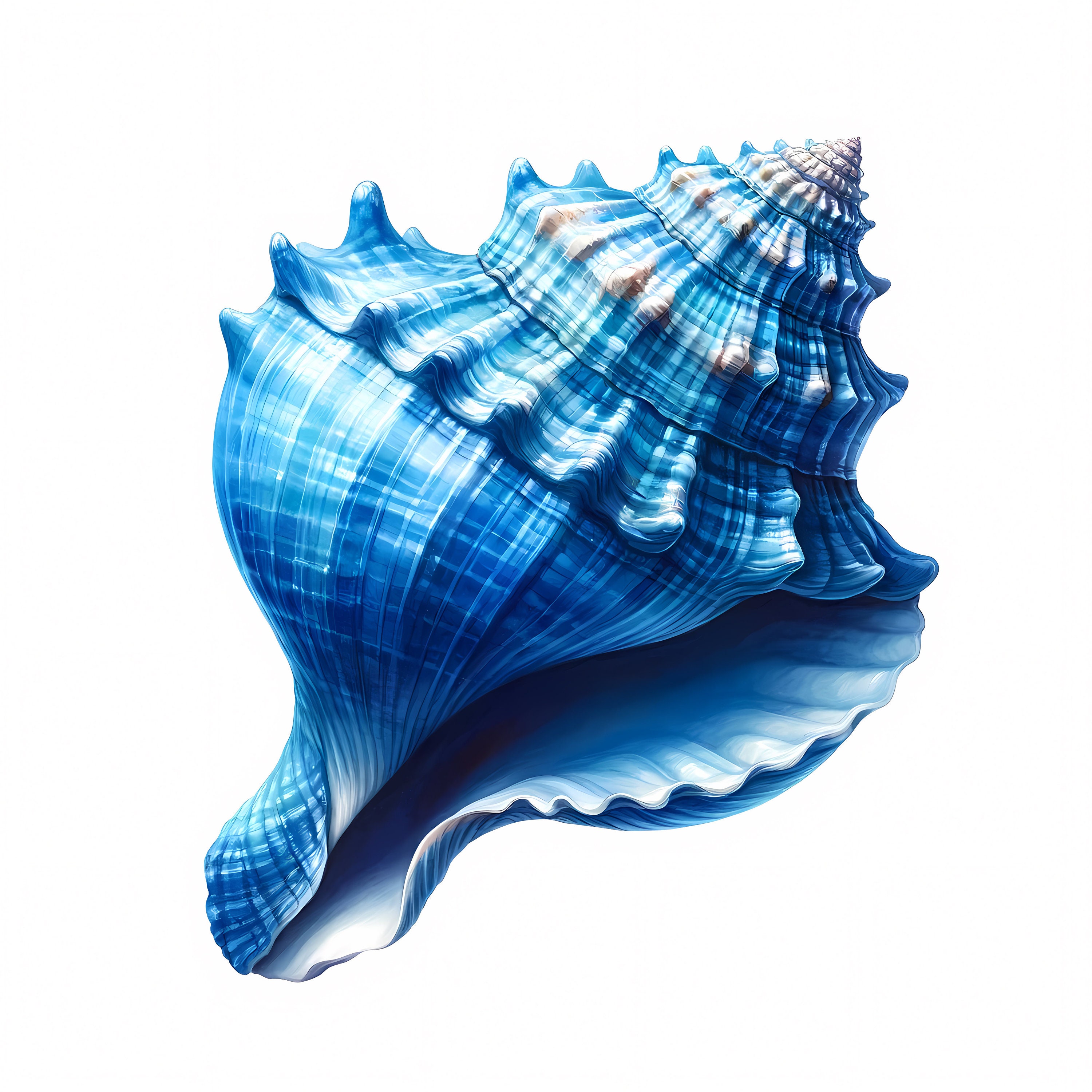 Blue Seashell Clipart: Ocean Theme Digital Art (commercial Use ...