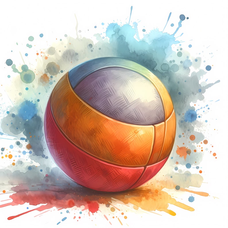 Dodgeball Clipart – Athletic Sports Art, Wall Decor (JPG, Digital ...