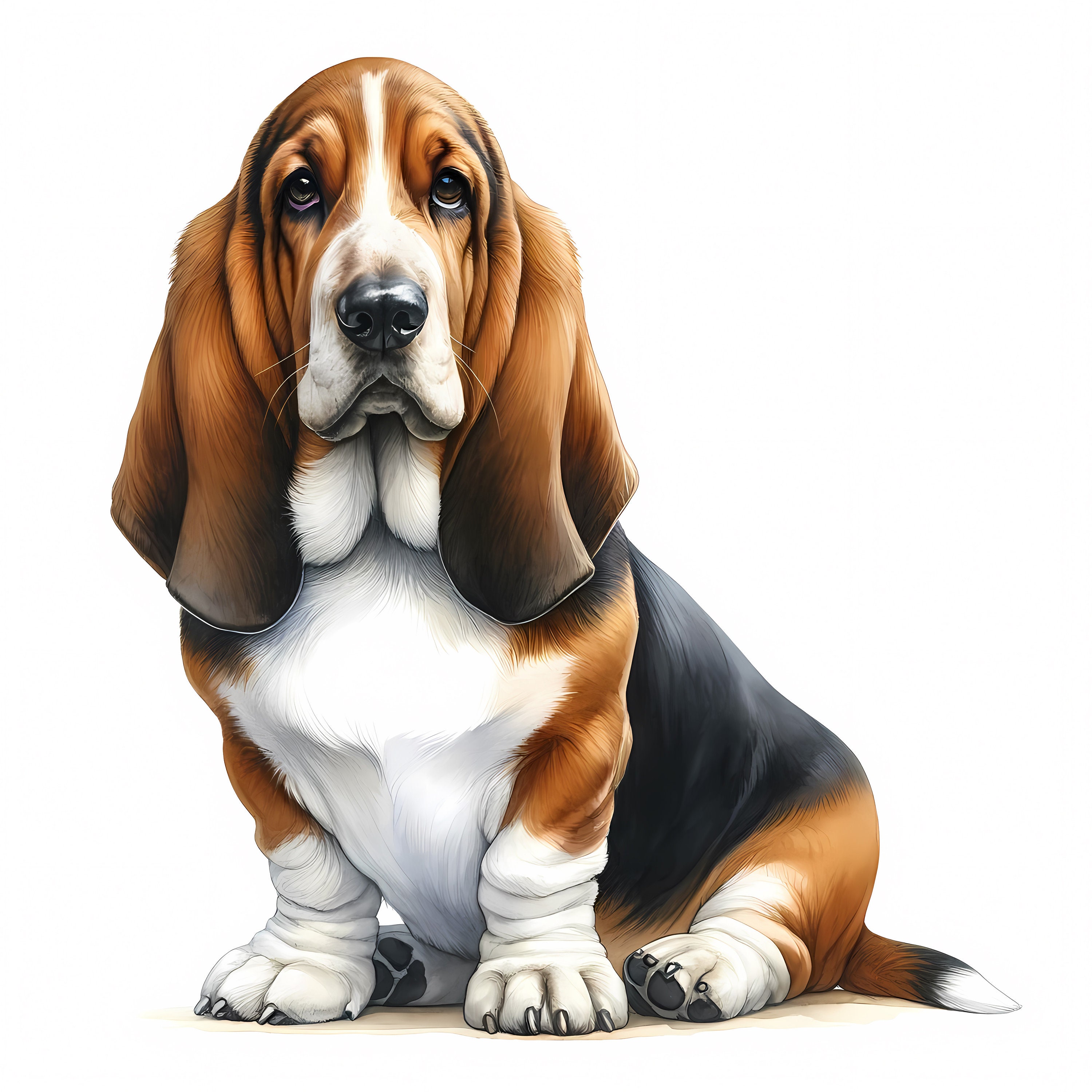 Basset Hound Dog Clipart 10 High-quality Jpgs Digital Download Card ...