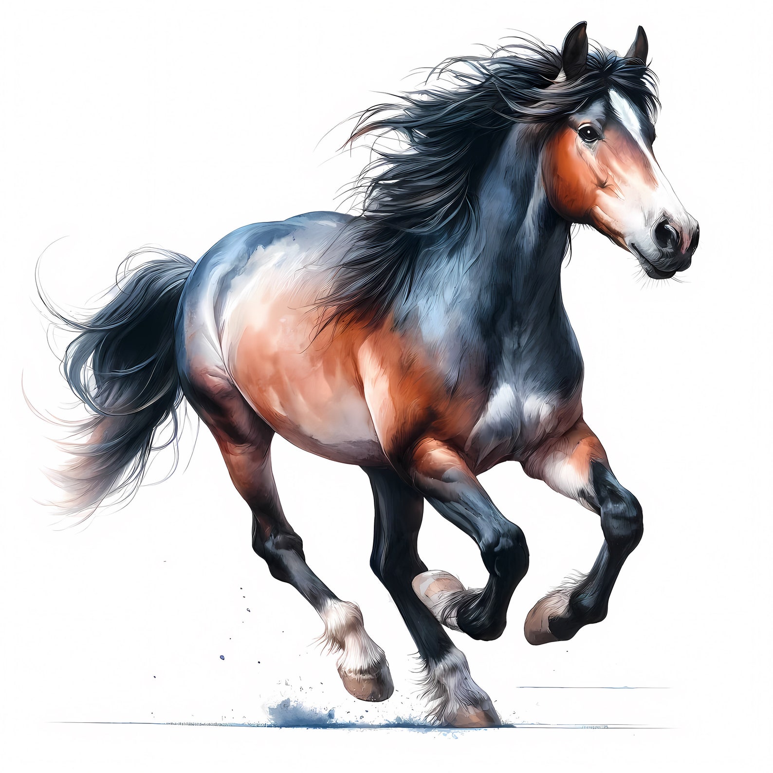Mustang Horse Clipart | High-quality Equestrian Art (jpgs, Digital ...