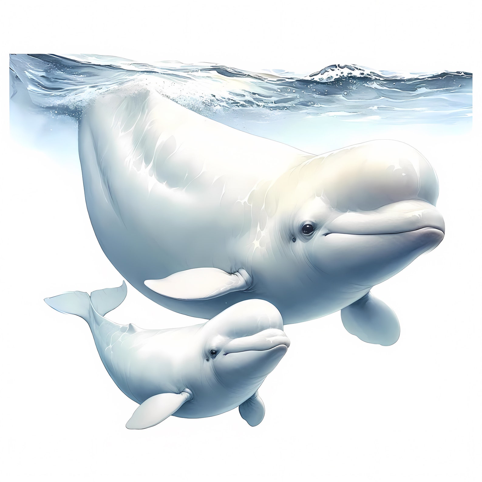 Beluga Whale Clipart - 11 High-quality Jpgs - Cute Beluga Clipart ...