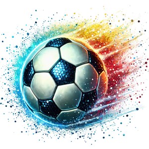 Glitter Soccer Ball Clipart: Sparkly Football Ball Graphics (digital ...