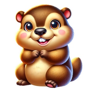 Cute Groundhog Clipart | 12 High-quality Jpgs | Adorable Groundhog ...