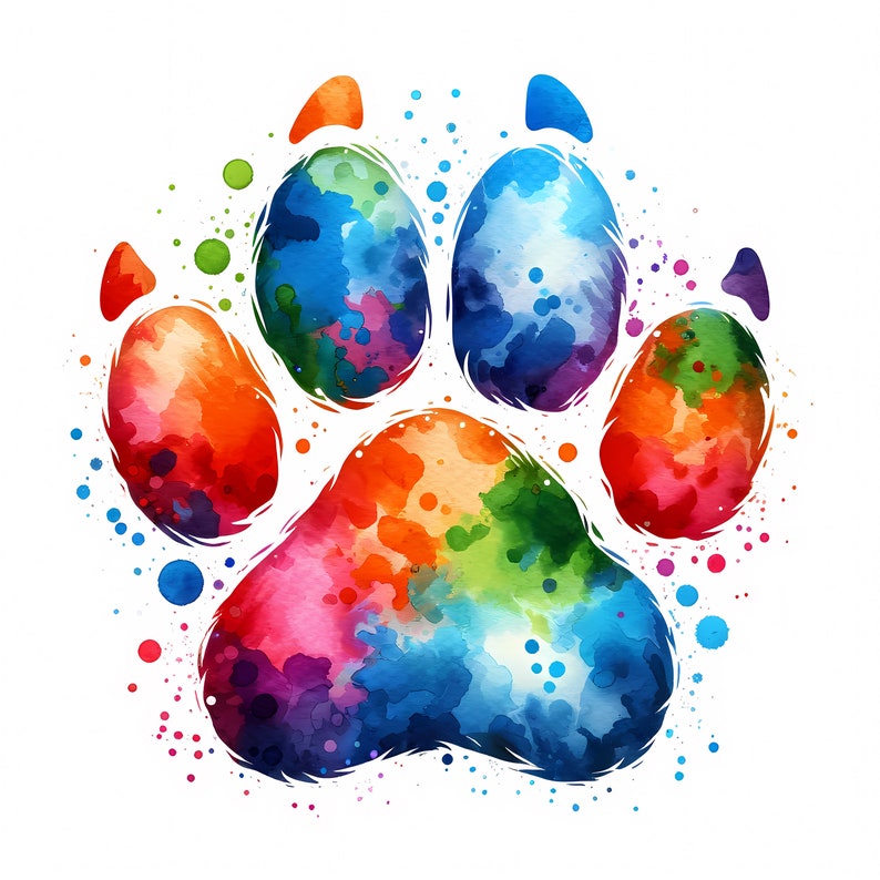 Paw Print Clipart 12 High-quality Jpgs Colorful Paw Print Clipart ...