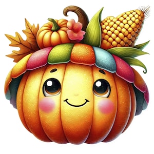 Cute Pumpkin Clipart | Fall PNG Bundle, Commercial Use (digital ...