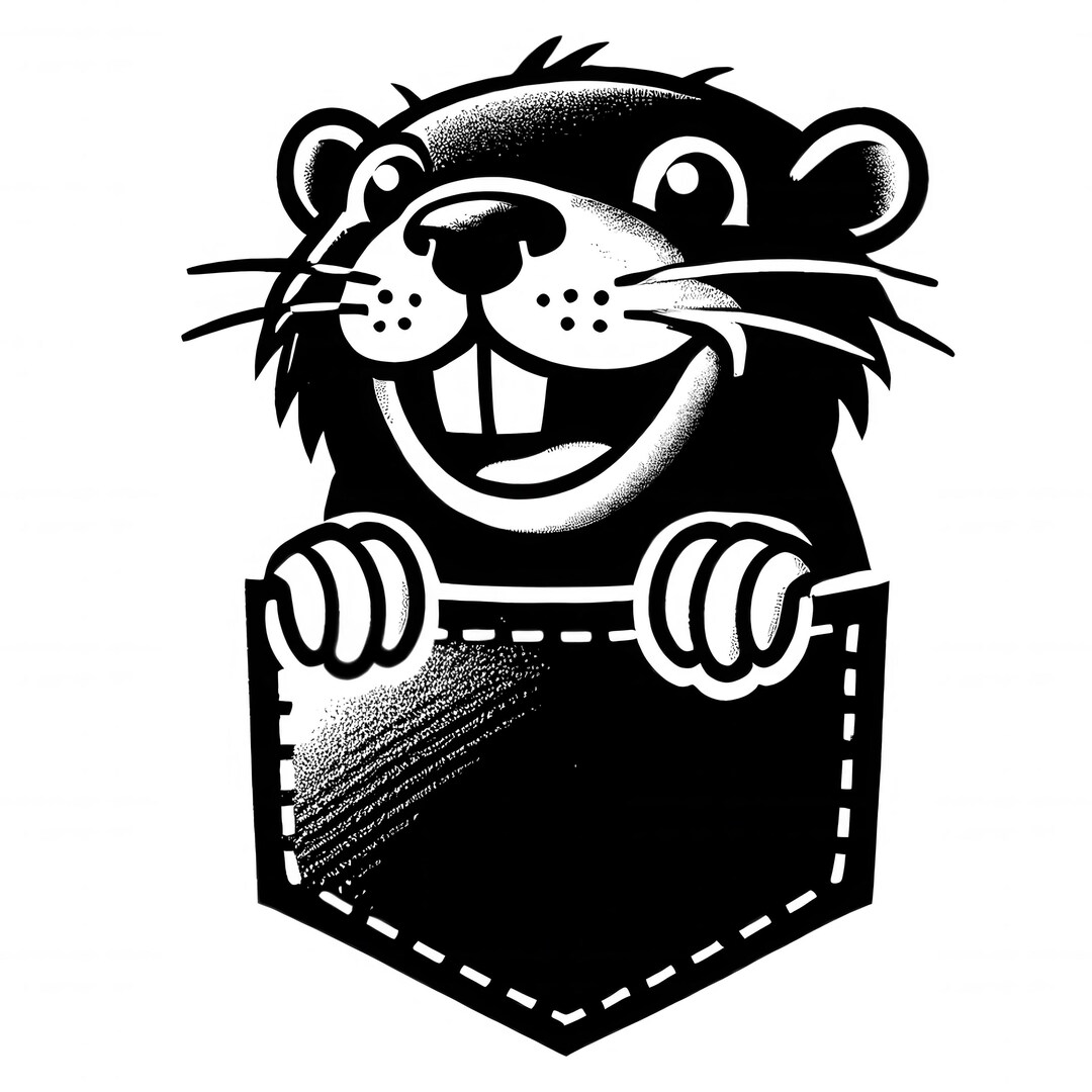 Peeking Beaver SVG & PNG, Beaver Clipart, Beaver Svg, Beaver in Pocket ...