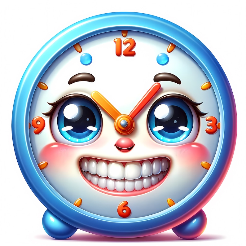 Cute Clock Clipart | Whimsical Nursery Decor (JPG Digital Download) - Etsy