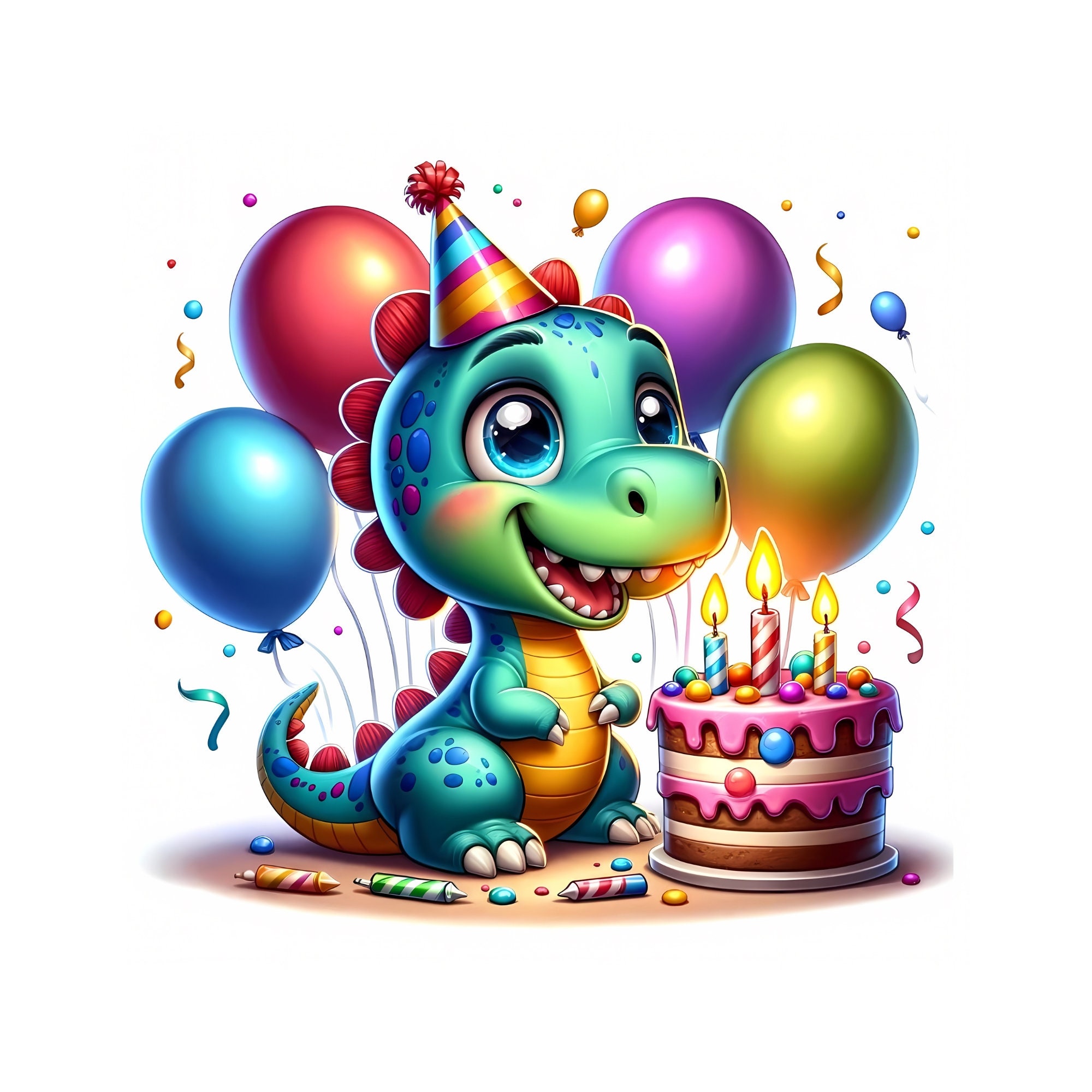 Dinosaur Birthday Clipart – Jpgs (digital Download) - Etsy