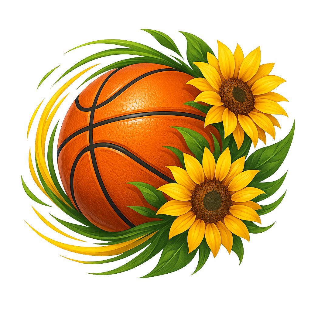 12 Basketball Flowers Clipart: Sports Floral PNG Graphics, Commercial ...