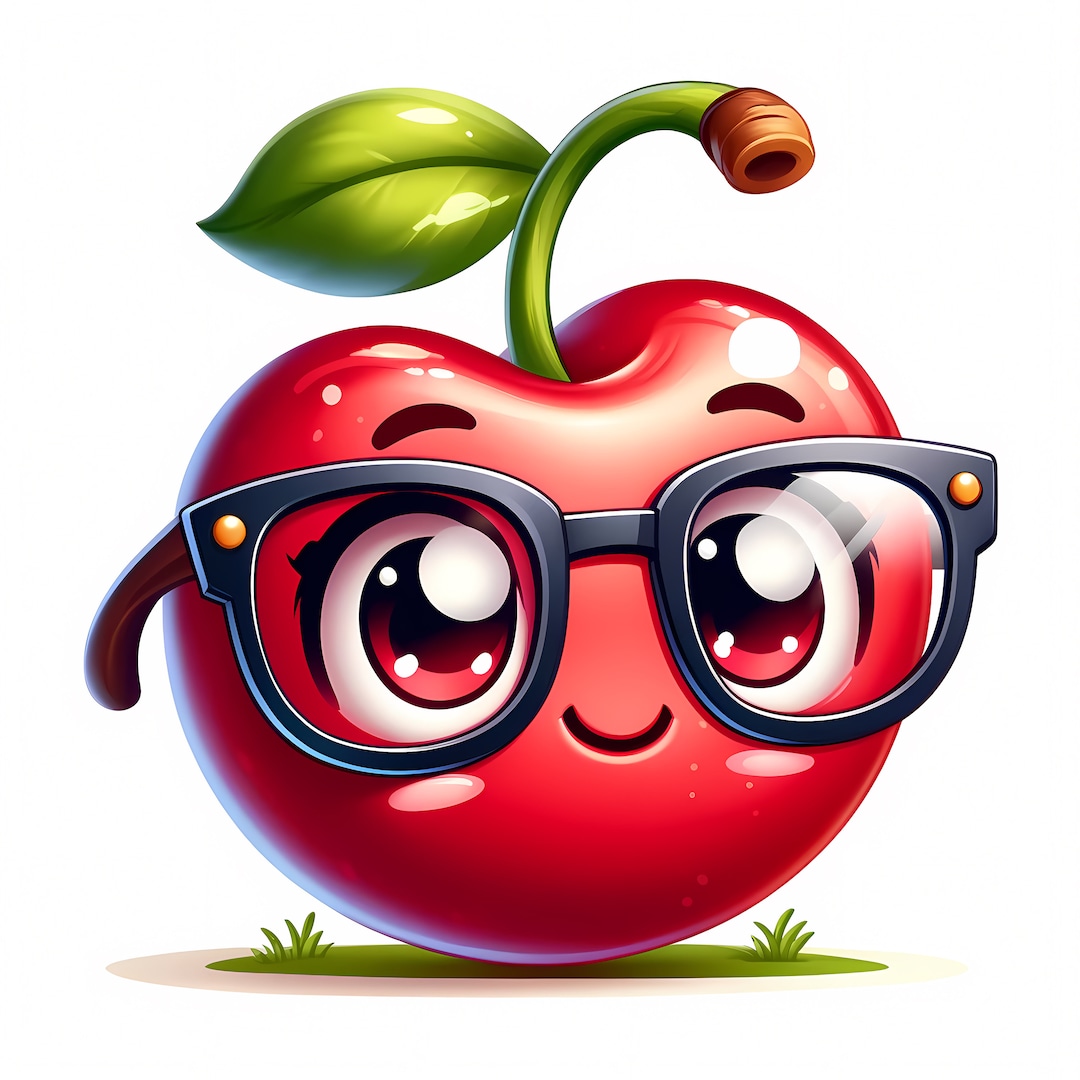 Cute Cherry Clipart Bundle 10 High-quality Jpgs Charming Cherry Kawaii ...