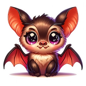 Cute Bat Clipart | Whimsical Bat Art, Commercial Use (digital Prints ...
