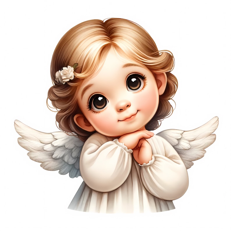 Cute Angel Clipart | High-quality Jpgs, Commercial Use (digital ...