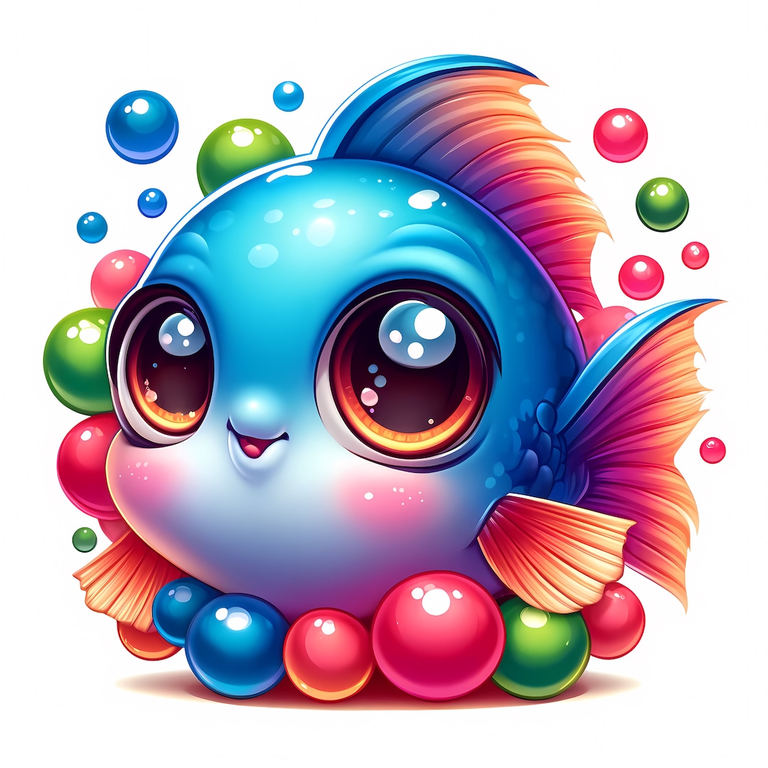 Cute Fish Clipart | Adorable JPG Bundle (digital Download) - Etsy