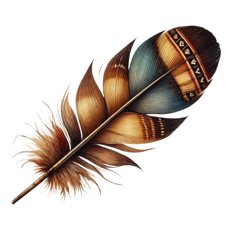 Native Feather Clipart Bundle: Tribal Feather Art (11 PNG/JPG Digital ...