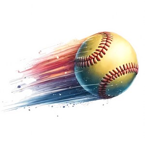 Colorful Softball Clipart | 10 High-quality Jpgs | Vibrant Softball ...