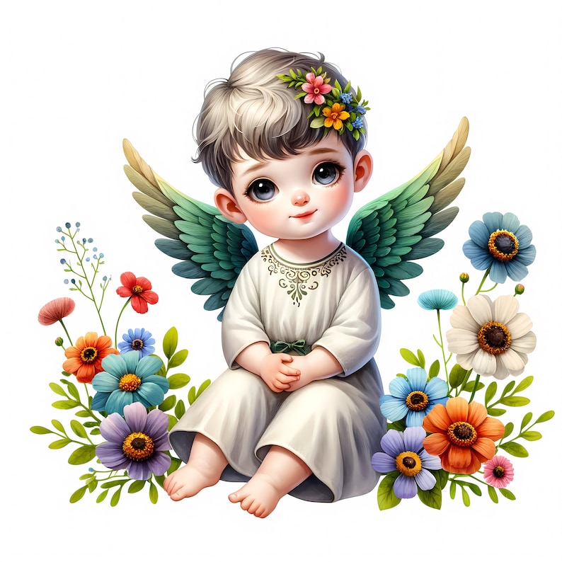 Cute Angel Clipart | High-quality Jpgs, Commercial Use (digital ...