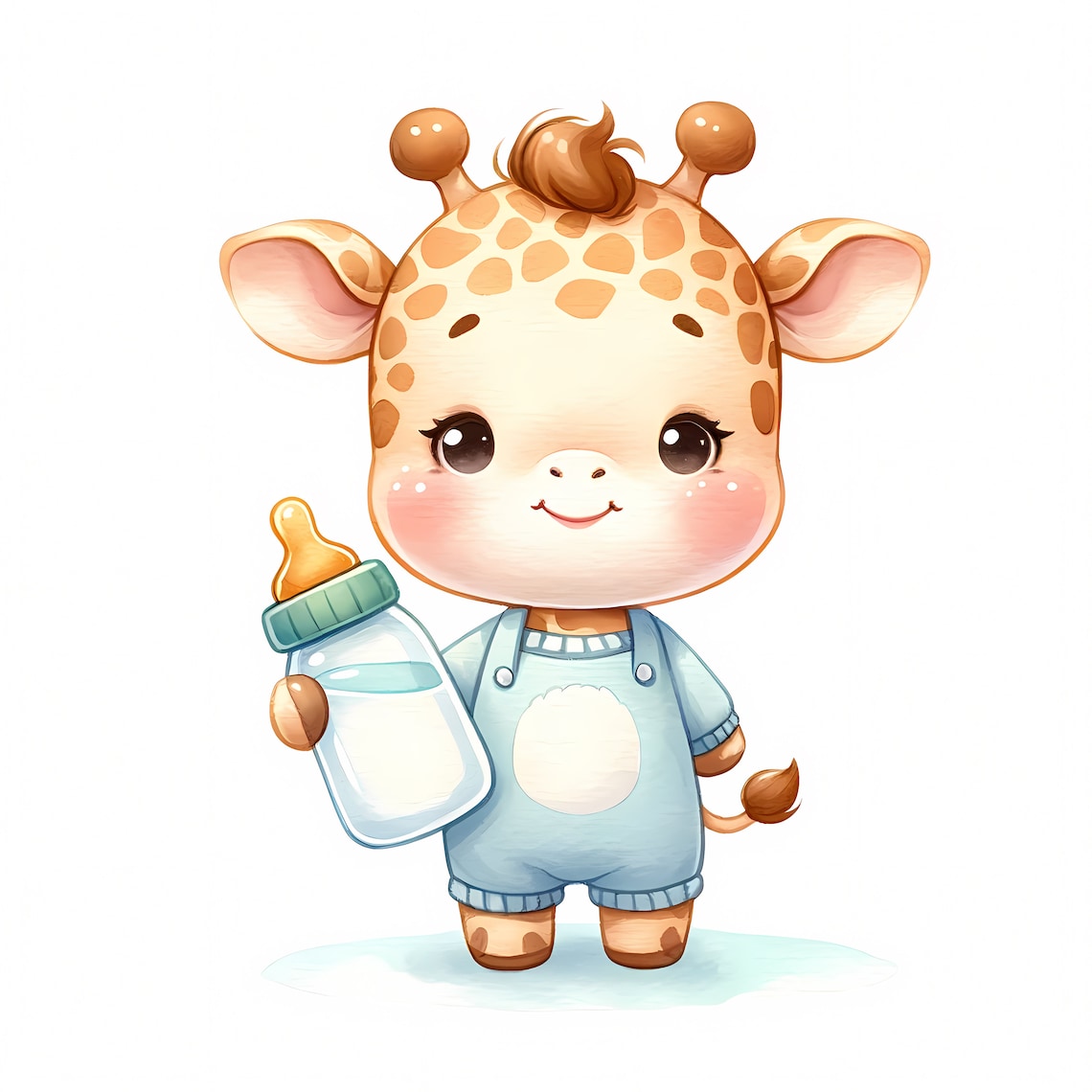 Baby Giraffe Clipart – Cute Nursery Decor, Commercial License (digital ...