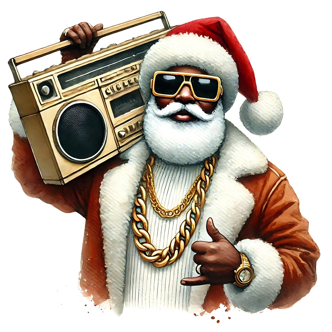 Festive Black Santa Clipart Bundle: Holiday Decor, Christmas African ...