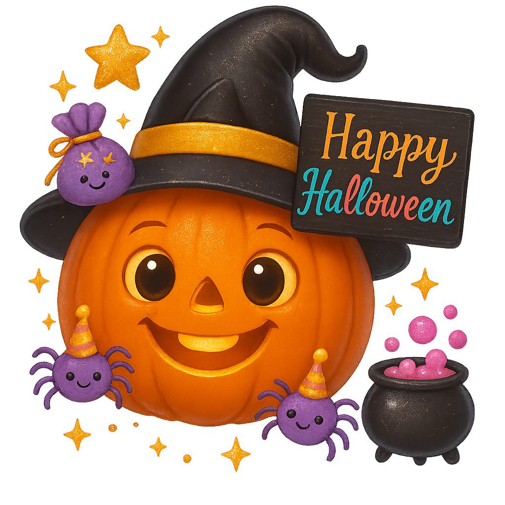 Cute Halloween Pumpkin Clipart, Kawaii Fall Design (PNG) - Etsy