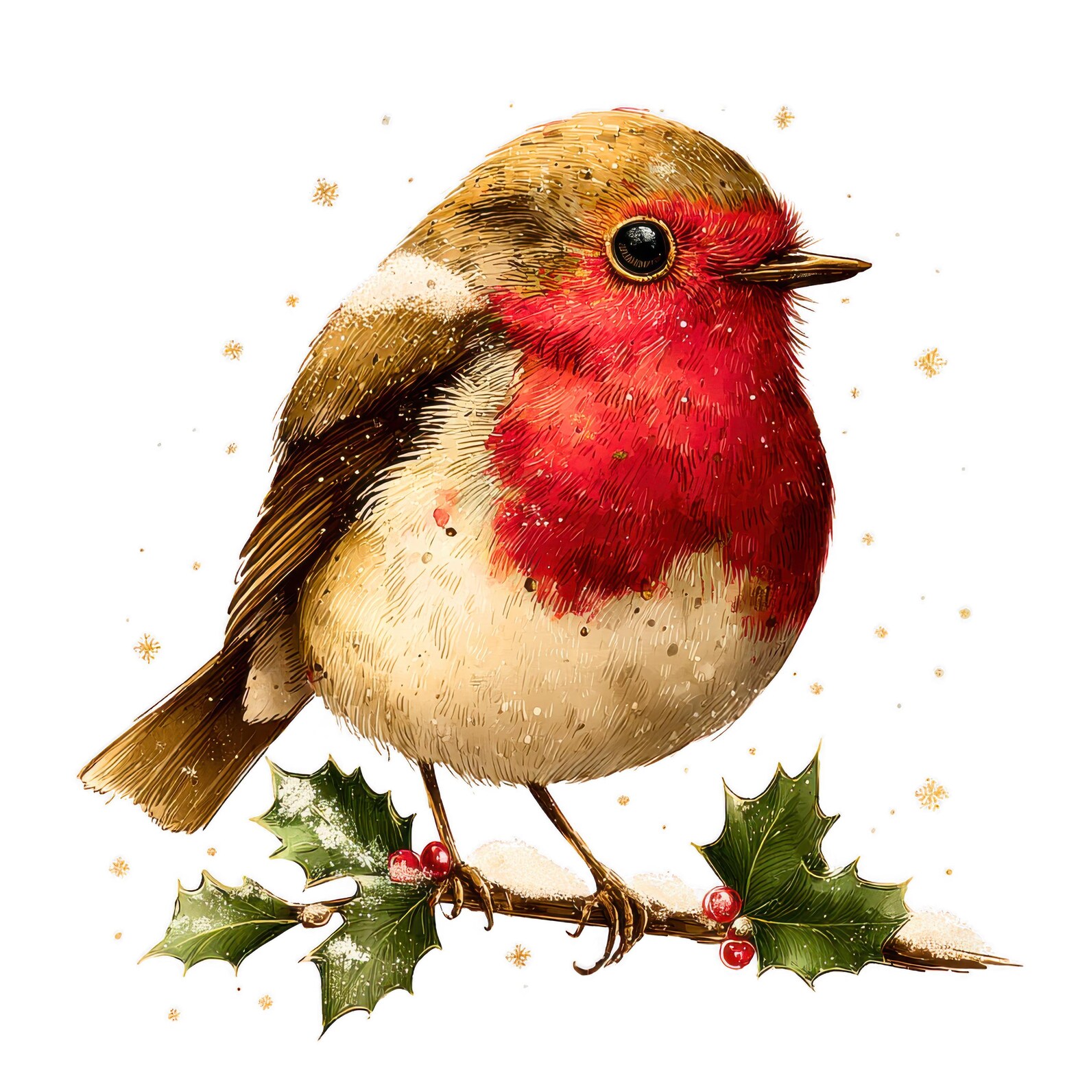 Christmas Robin Clipart: Holiday Bird Graphics (digital Download) 12 ...