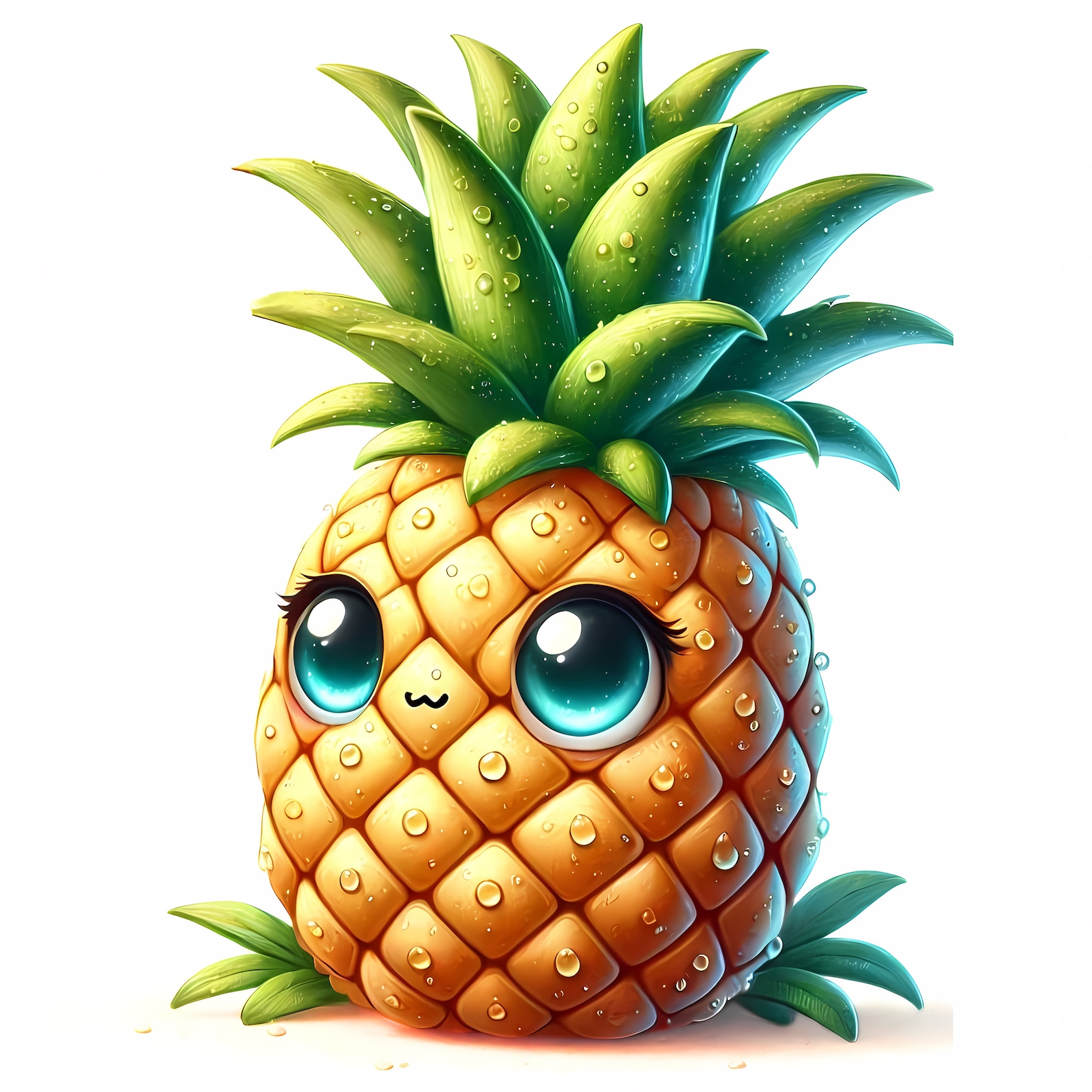 Cute Pineapple Clipart | Tropical Fruit JPG Bundle (digital Download ...