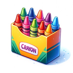 Crayon Box Clipart | Colorful Crayon for Kids Art (digital Download ...