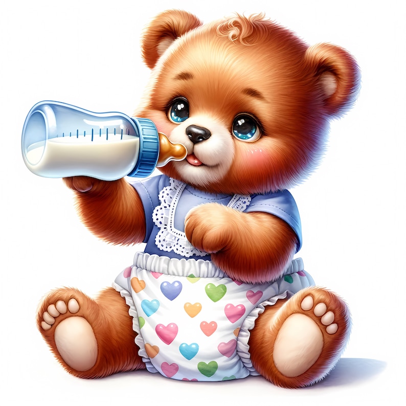 Baby Bear Clipart 11 High-quality Jpgs Cute Baby Bear Clipart Bundle ...