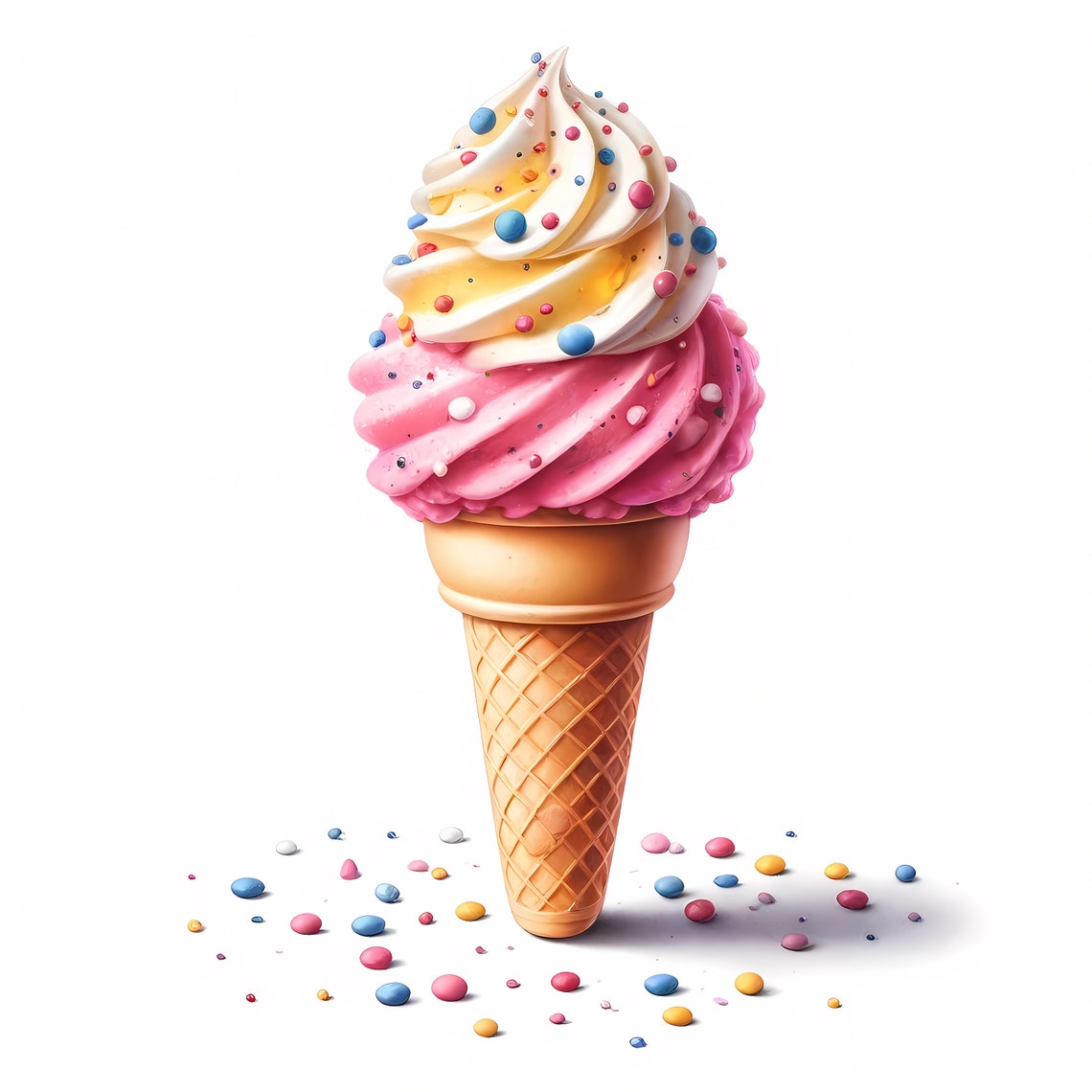 Sprinkles Ice Cream Clipart 12 High-quality Jpgs Delicious Ice Cream ...