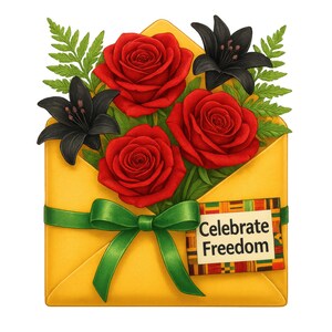 Juneteenth Flowers PNG Clipart: Black History Design (digital Download ...