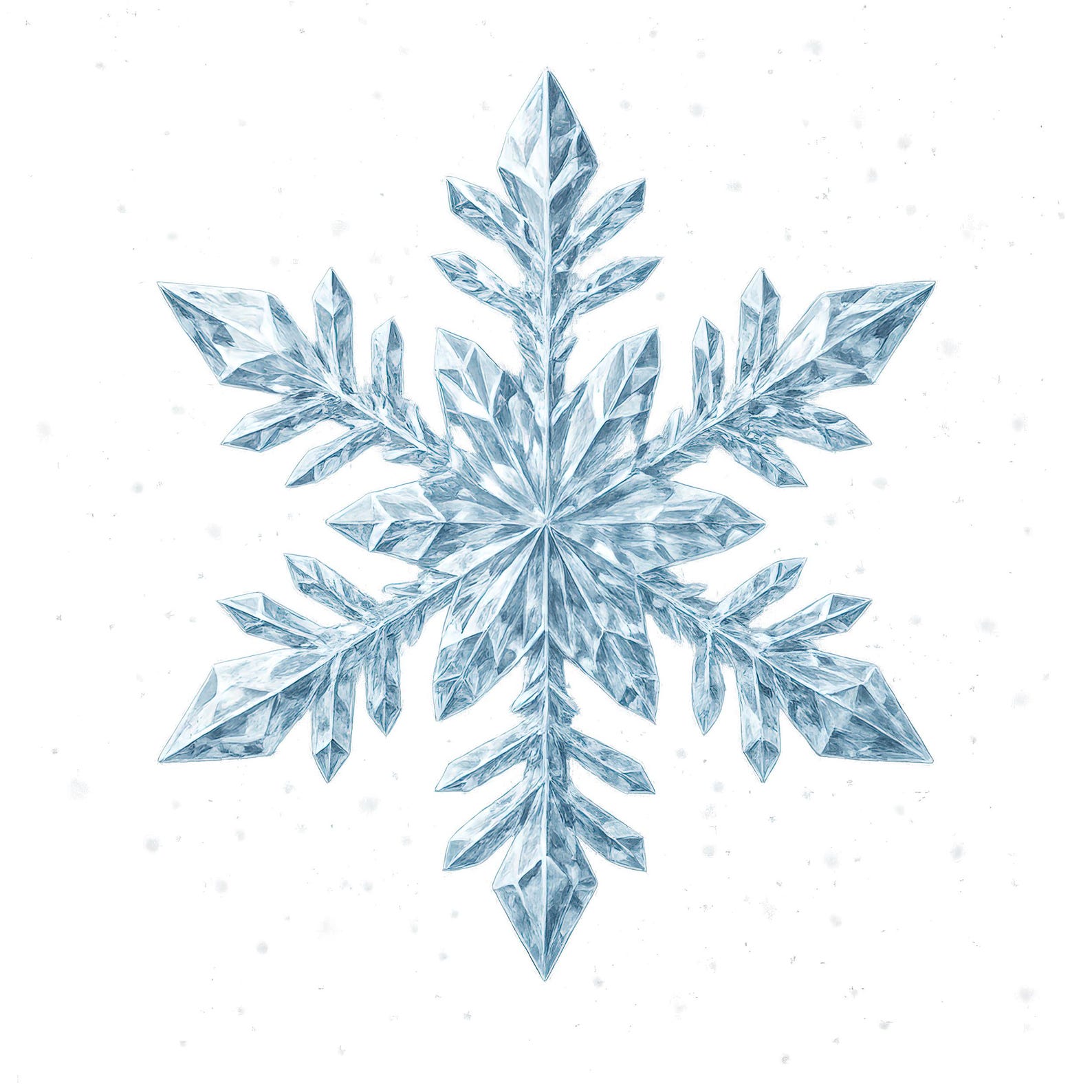 Blue Glitter Snowflake Clipart Bundle: Winter Frozen PNG (digital ...