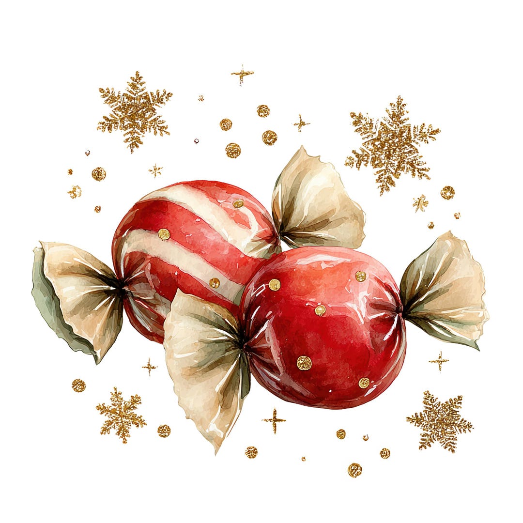 Christmas Candies Clipart | Festive Holiday Treat Graphics | Digital ...