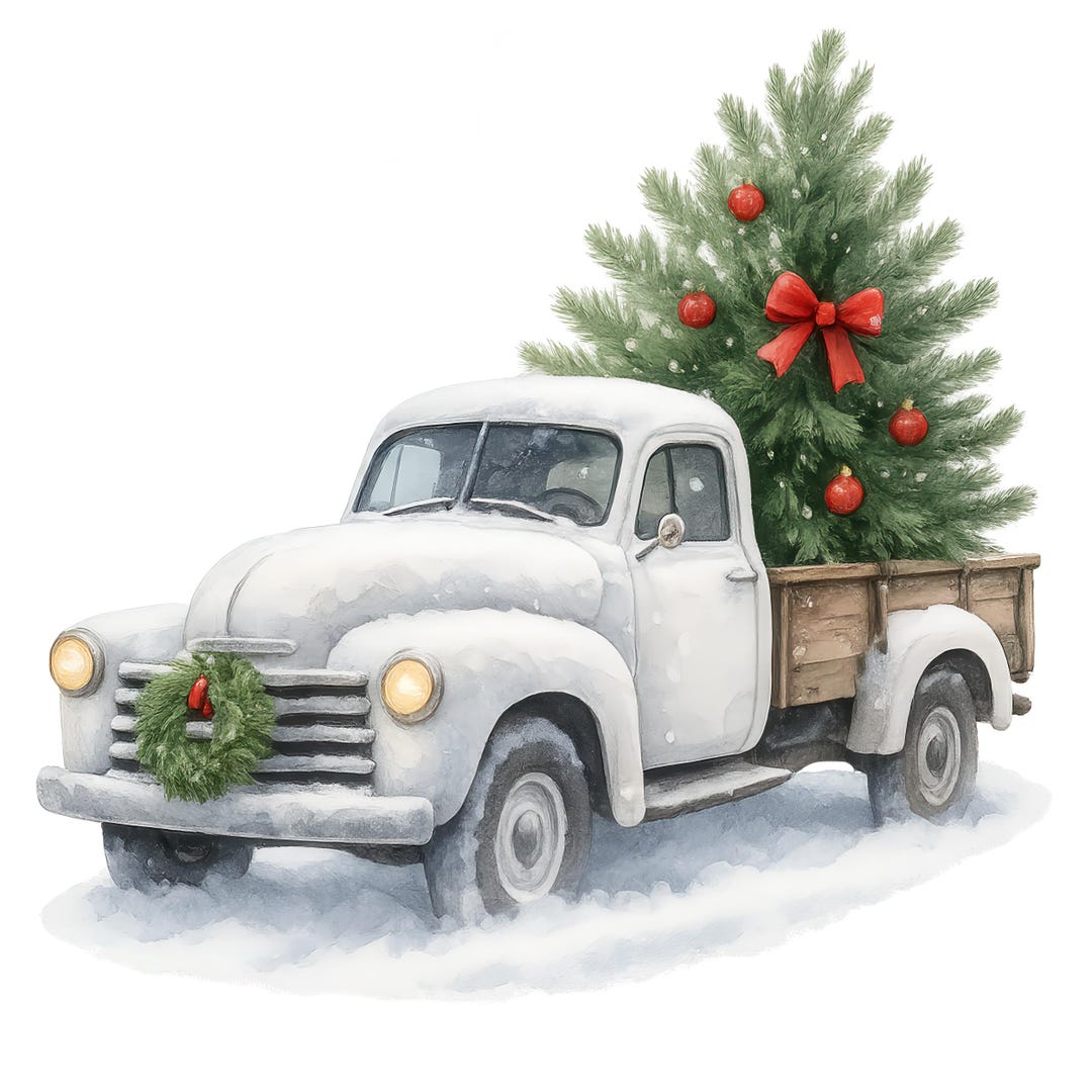Christmas Pickup Truck Clipart, Holiday Truck (digital Download) Set of ...