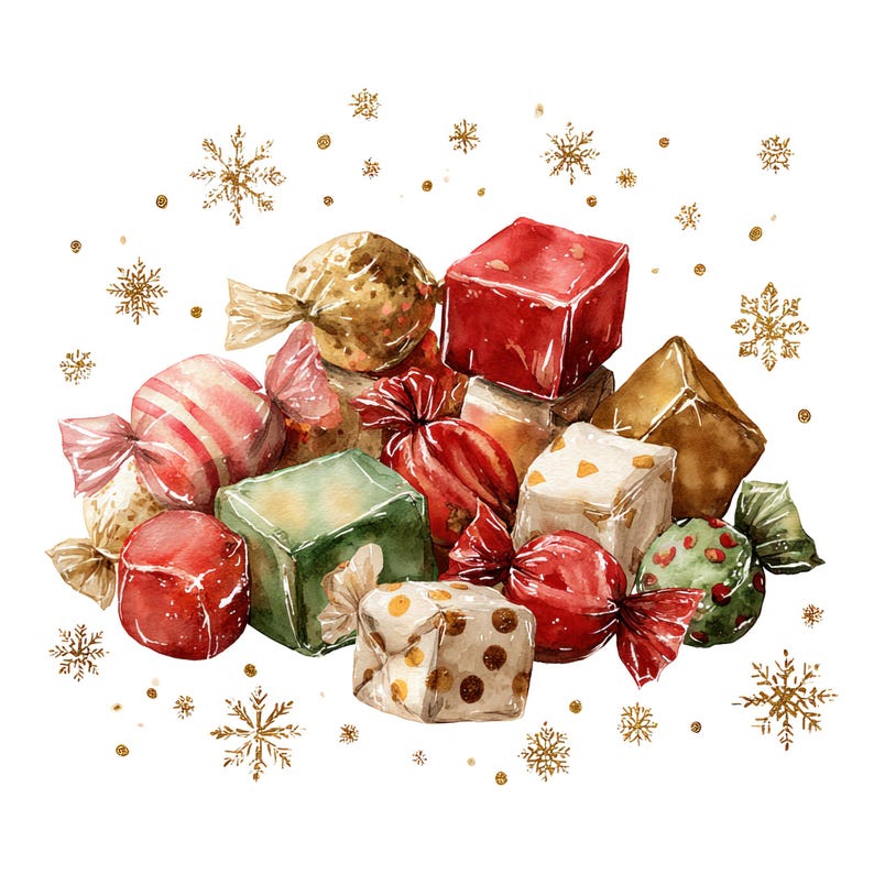 Christmas Candies Clipart | Festive Holiday Treat Graphics | Digital ...