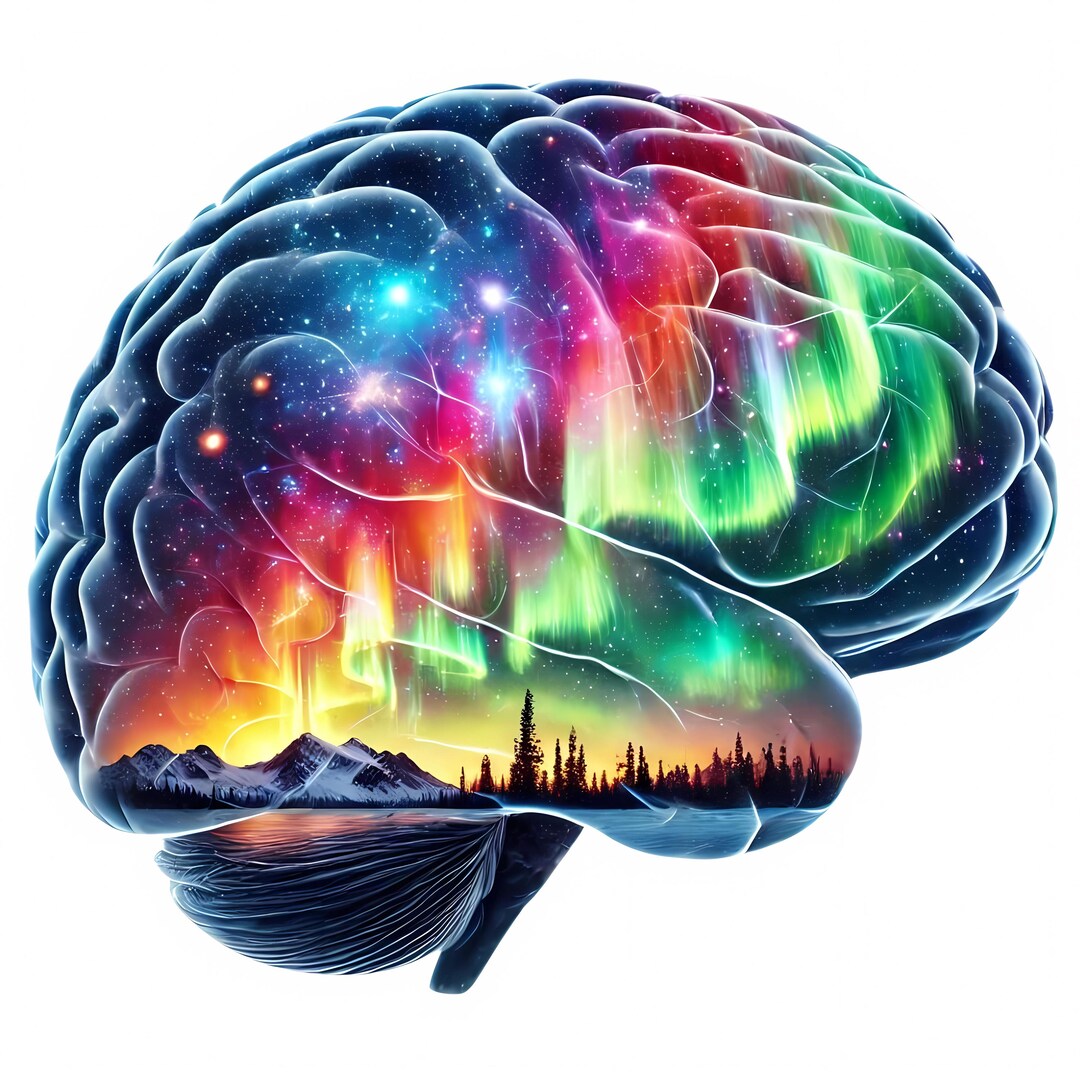 Brain & Landscape Clipart: Double Exposure Art (digital Download ...