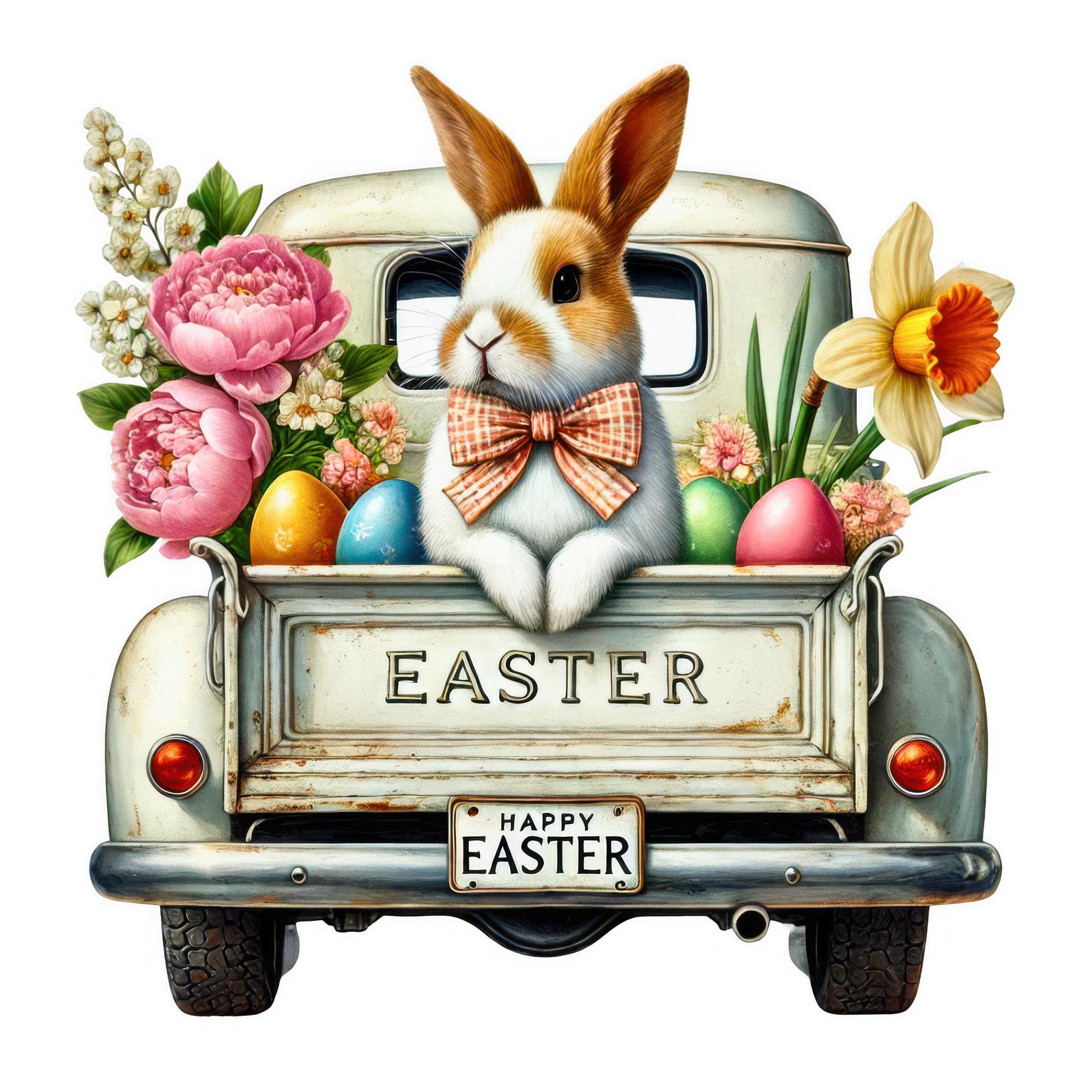 Easter Bunny Truck Clipart: Vintage Easter Designs (digital Download ...