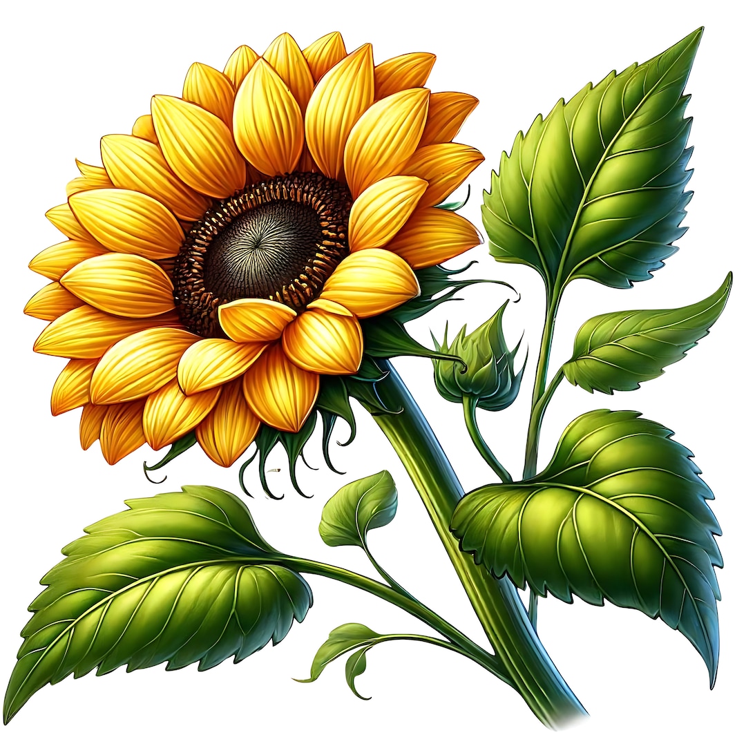 Sunflower Clipart | 11 High-quality Jpgs | Vibrant Beautiful Sunflower ...
