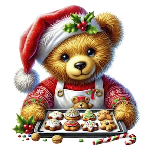 Christmas Teddy Bear Clipart | 12 High-quality Designs | Festive Cute ...