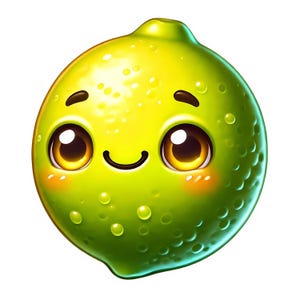 Cute Lime Clipart | Cartoon Citrus Art, Commercial Use (digital ...