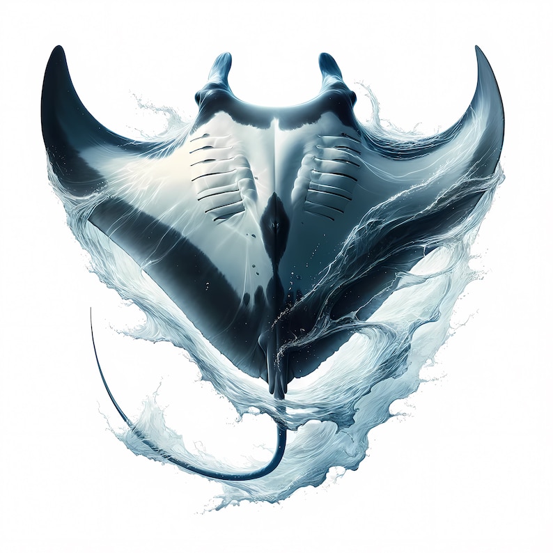 Manta Ray Clipart Bundle 12 High-quality Jpgs Sea Creature Ocean Life ...