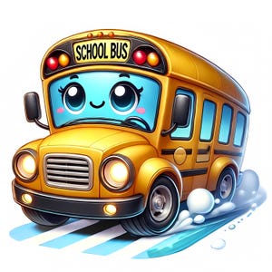 Cute Bus Clipart | 12 High-quality Jpgs | Adorable School Bus Clipart ...