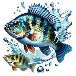 Bluegill Clipart | 10 High-quality Jpgs | Realistic Bluegill Clipart ...