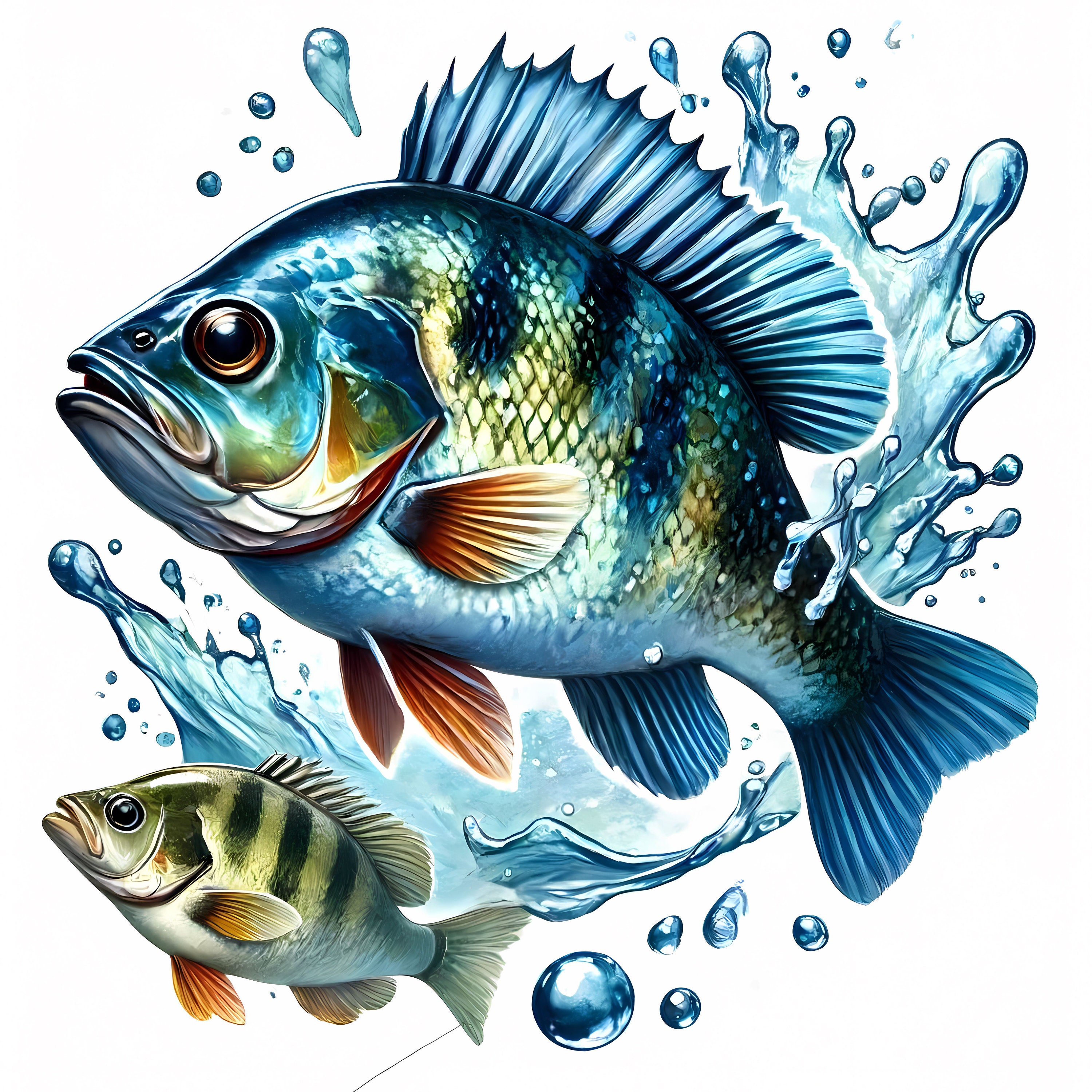 Bluegill Clipart 10 High-quality Jpgs Realistic Bluegill Clipart Bundle ...