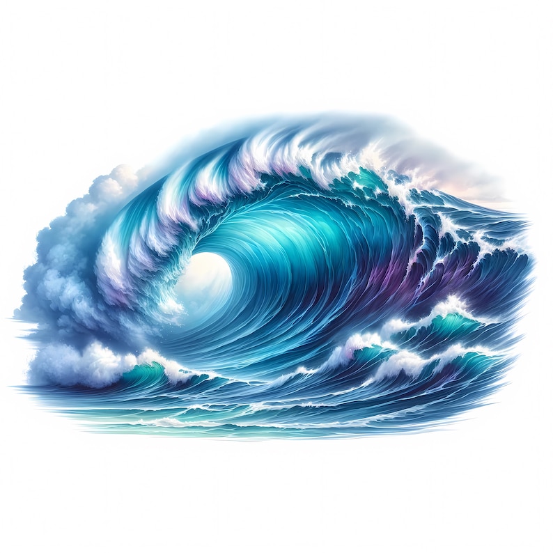 Ocean Wave Clipart | Summer Beach Art Prints (digital Download) Set of ...