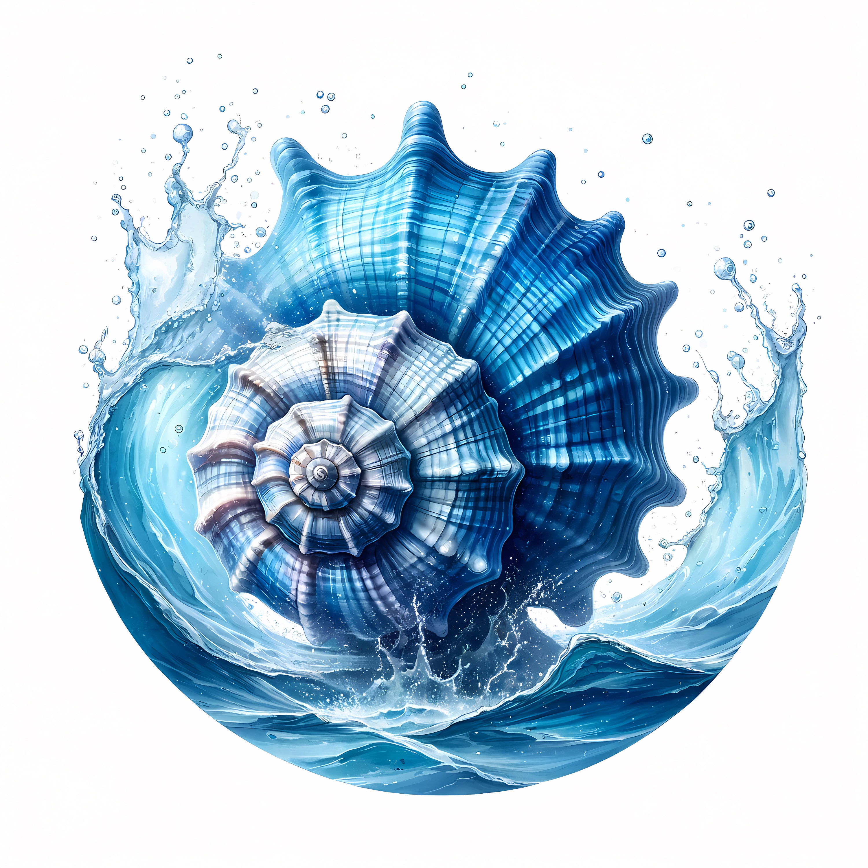 Blue Seashell Clipart 12 High-quality Jpgs Colorful Seashell Clipart ...