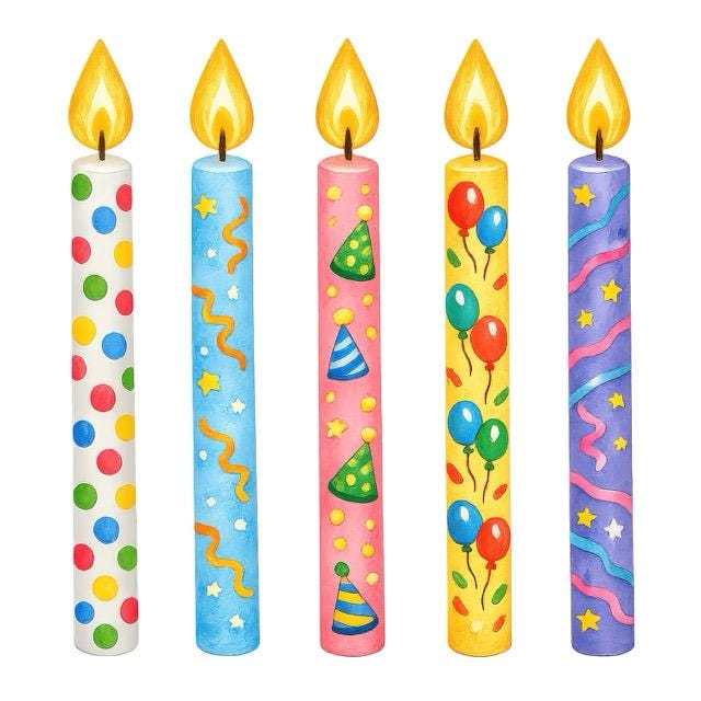 Colorful Birthday Candles Clipart: Celebration Birthday Graphics ...